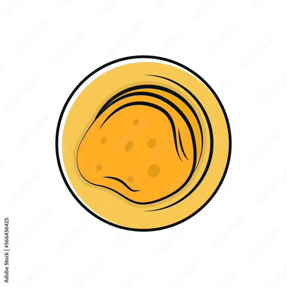 Cartoon Roti canai, cane. Prata bread. Stock Vector | Adobe Stock