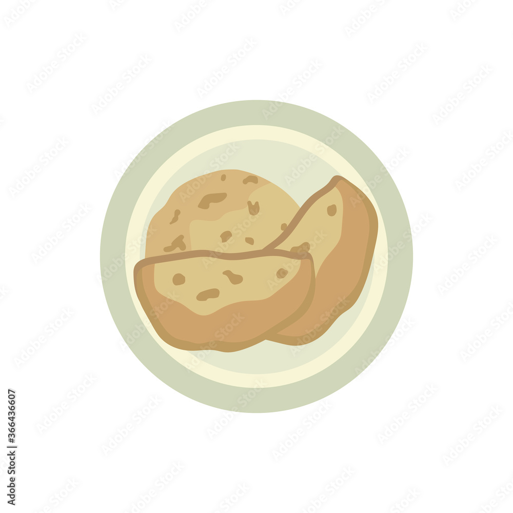 Cartoon Roti canai, cane. Prata bread. Stock Vector | Adobe Stock