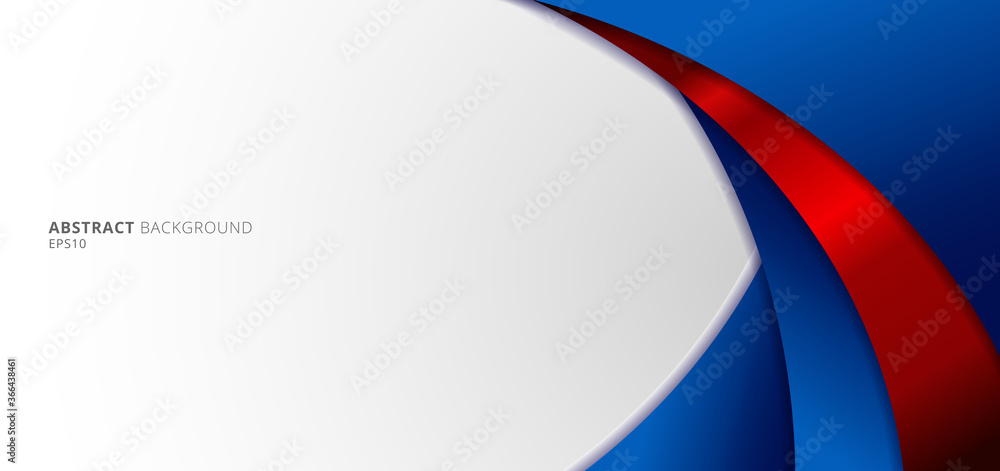 Abstract modern blue and red gradient curved shape on white background ...