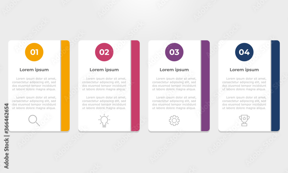 Colourful infographic steps with text boxes. Business concept with 4 ...