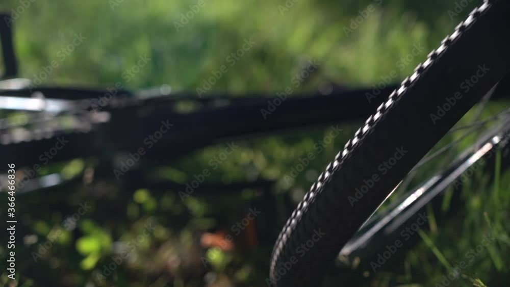 After falling from the bike. Accident while cycling. Sunny evening ...