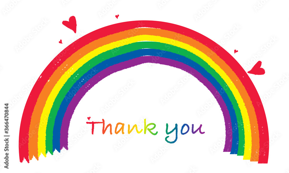 Thank you rainbow vector illustration Stock Vector | Adobe Stock