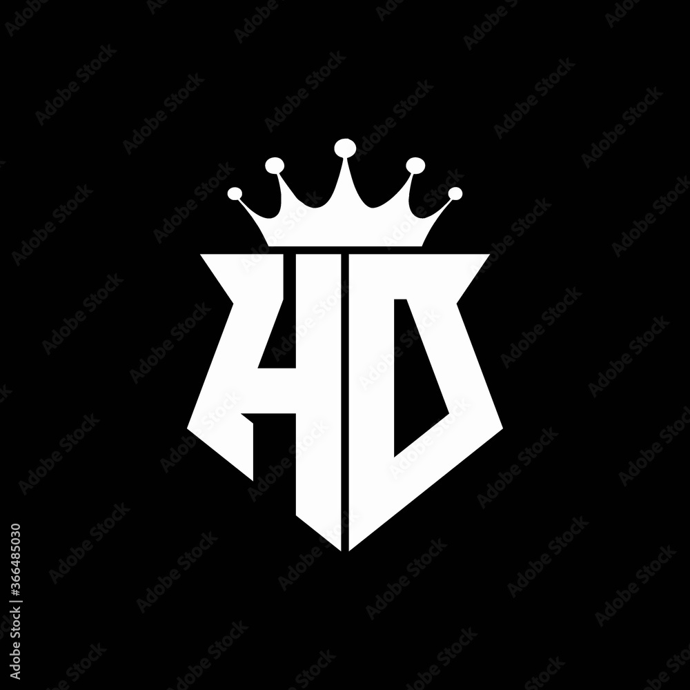 hd logo monogram shield shape with crown design template Stock Vector ...