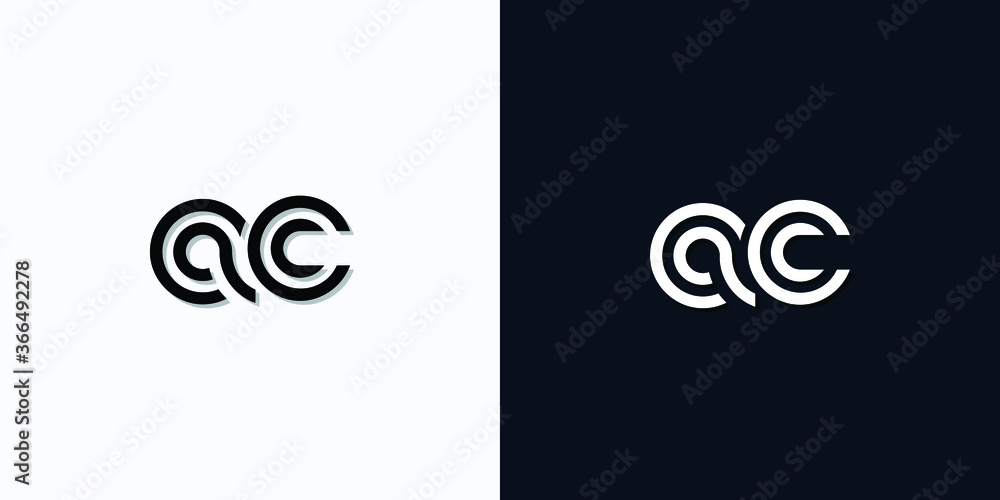 Modern Abstract Initial letter AC logo. This icon incorporate with two ...