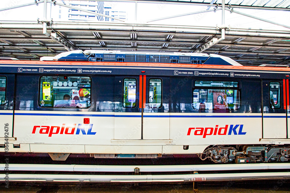 KUALA LUMPUR, MALAYSIA - January 24, 2020 : Malaysia Light Rail Transit ...