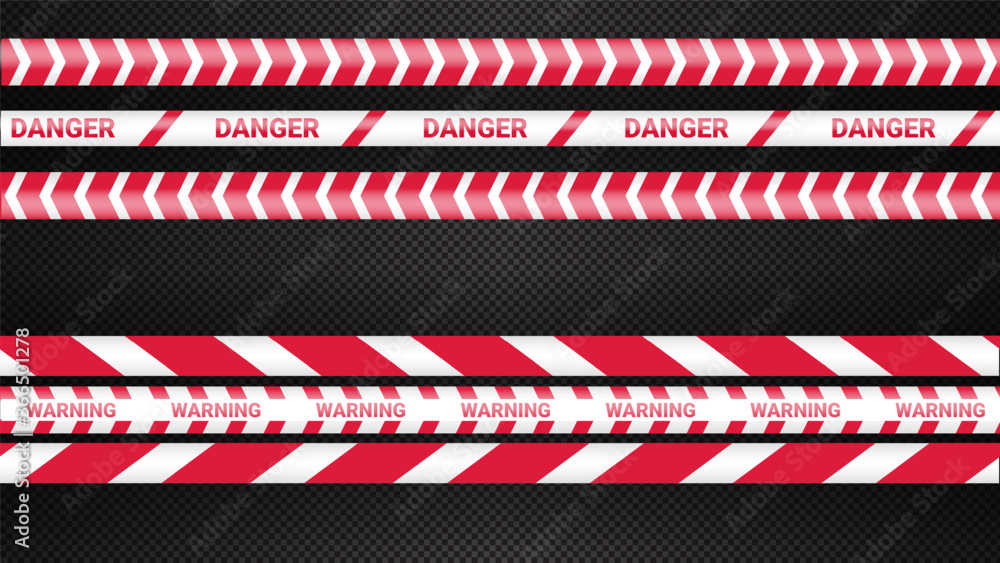 Police tape, crime danger line. Caution police lines isolated. Warning ...