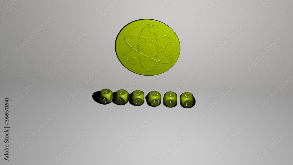 3D graphical image of ATOMIC vertically along with text built by ...