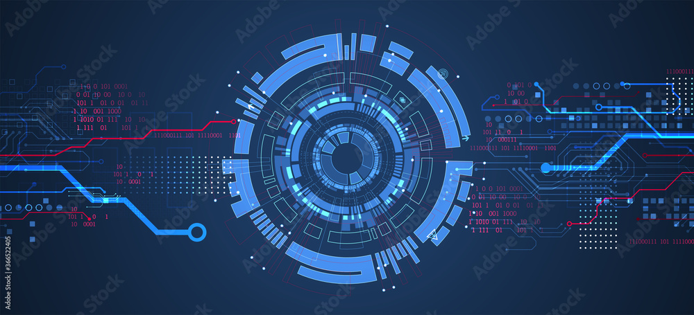 Abstract technology concept. Circuit board, high computer color ...