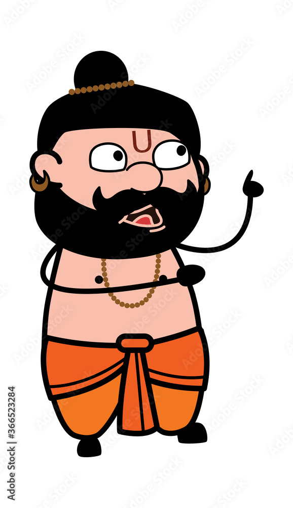 Cartoon Pandit Communicating Stock Vector | Adobe Stock