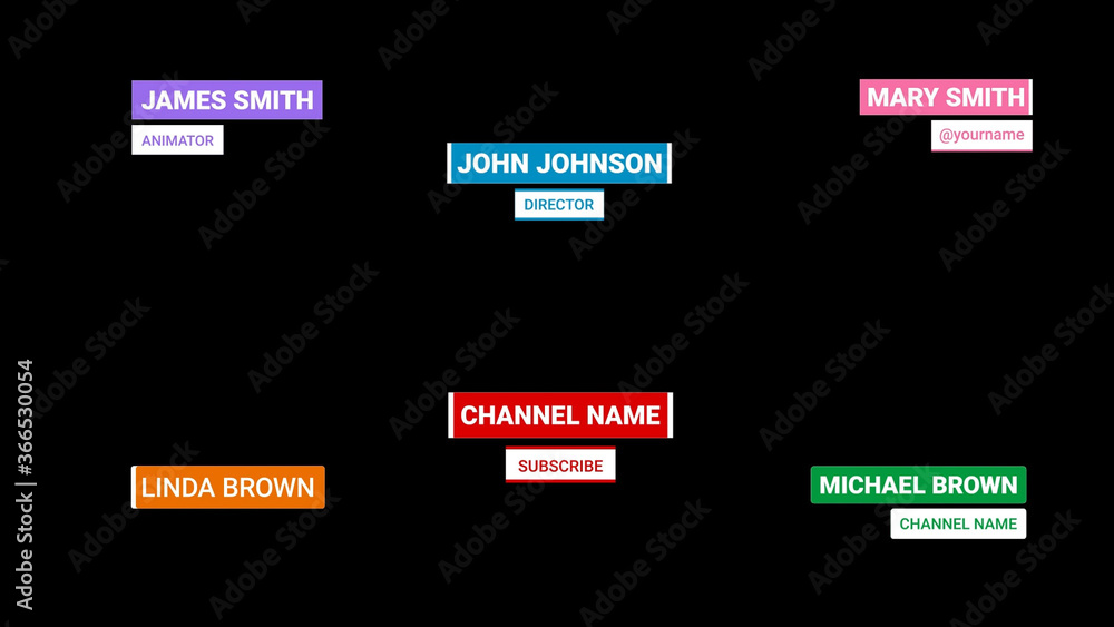 Modern Two Colors Lower Thirds Stock Template | Adobe Stock