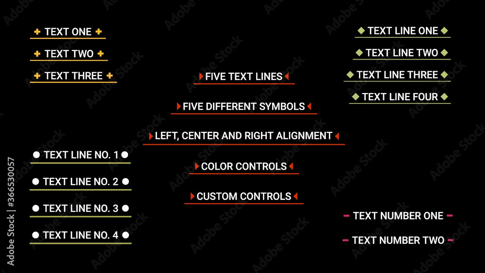 Text Lines with Bullet Points Both Sides Stock Template | Adobe Stock