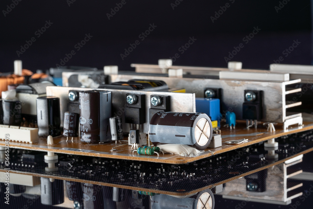 PCB power supply with mosfet transistor Stock Photo | Adobe Stock