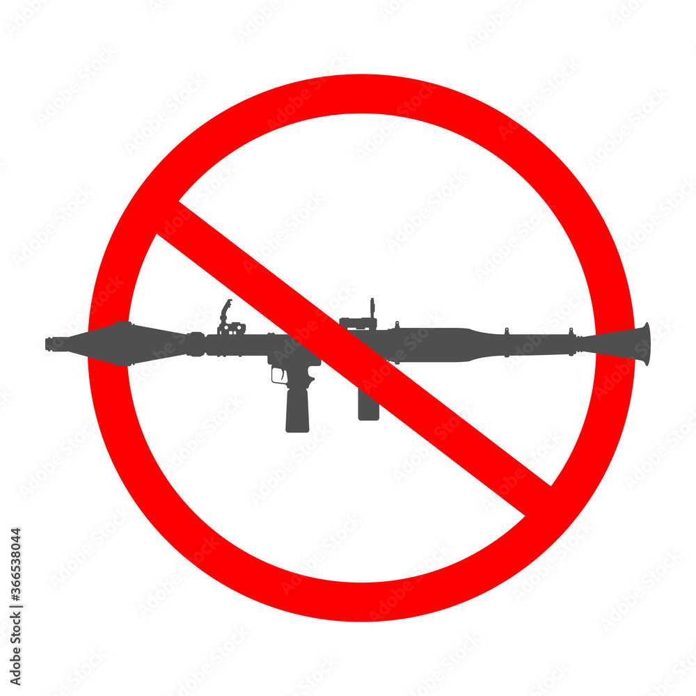 No War Terrorism Sign Rocket Launcher - Vector Illustration Silhouette ...