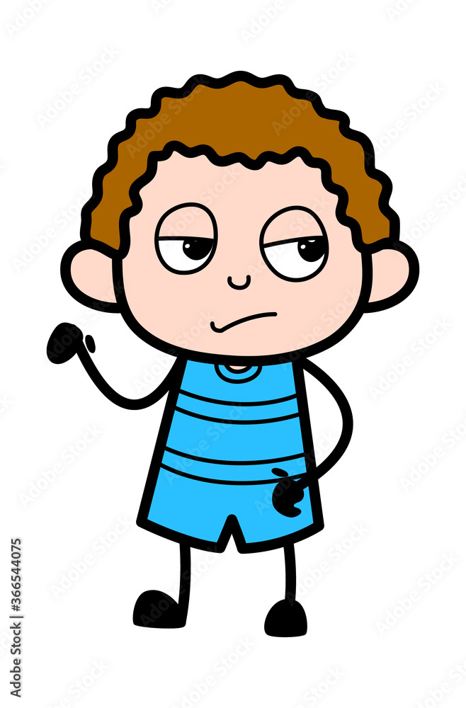 Unamused Kid Cartoon Stock Vector | Adobe Stock