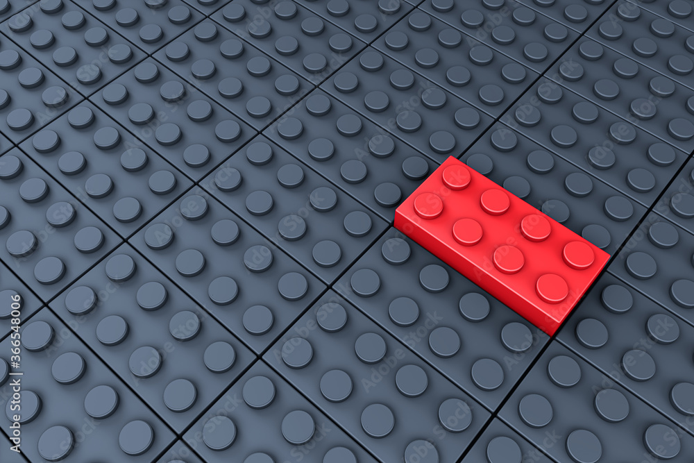 3d rendering of lego blocks on black lego background. minimalistic ...