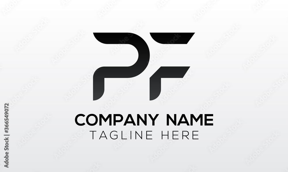 Initial PF Letter Logo With Creative Modern Business Typography Vector ...