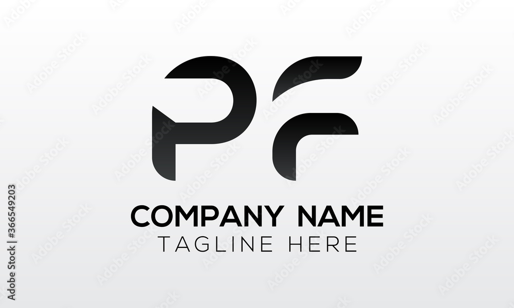 Initial PF Letter Logo With Creative Modern Business Typography Vector ...