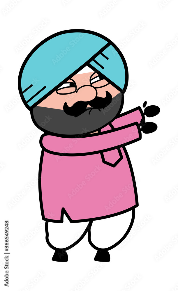 Irritated Cute Sardar cartoon illustration Stock Vector | Adobe Stock