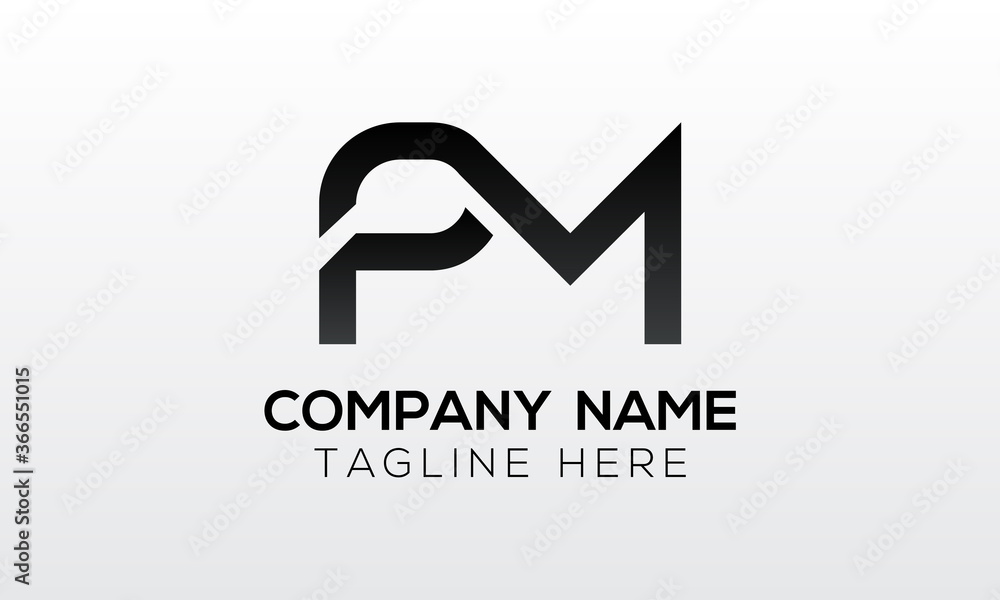 Initial PM Letter Logo With Creative Modern Business Typography Vector ...