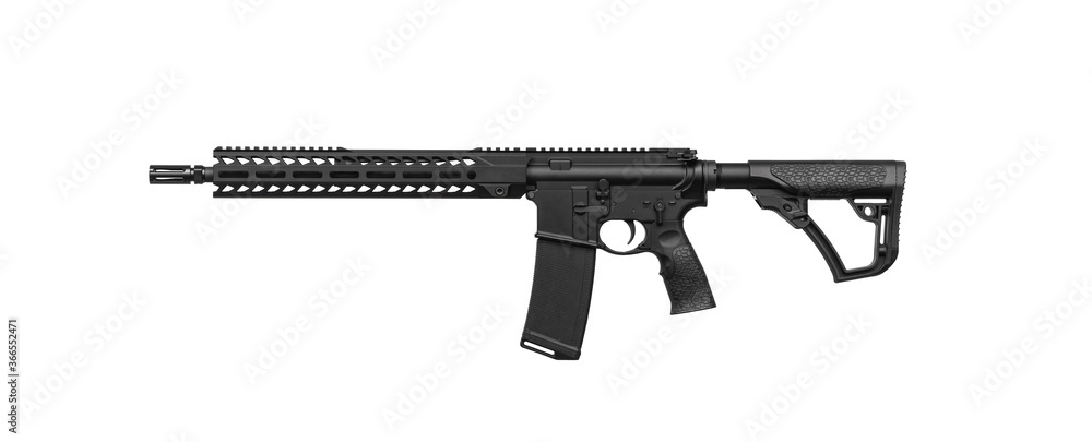 Modern automatic rifle isolated on white back Weapons for police ...