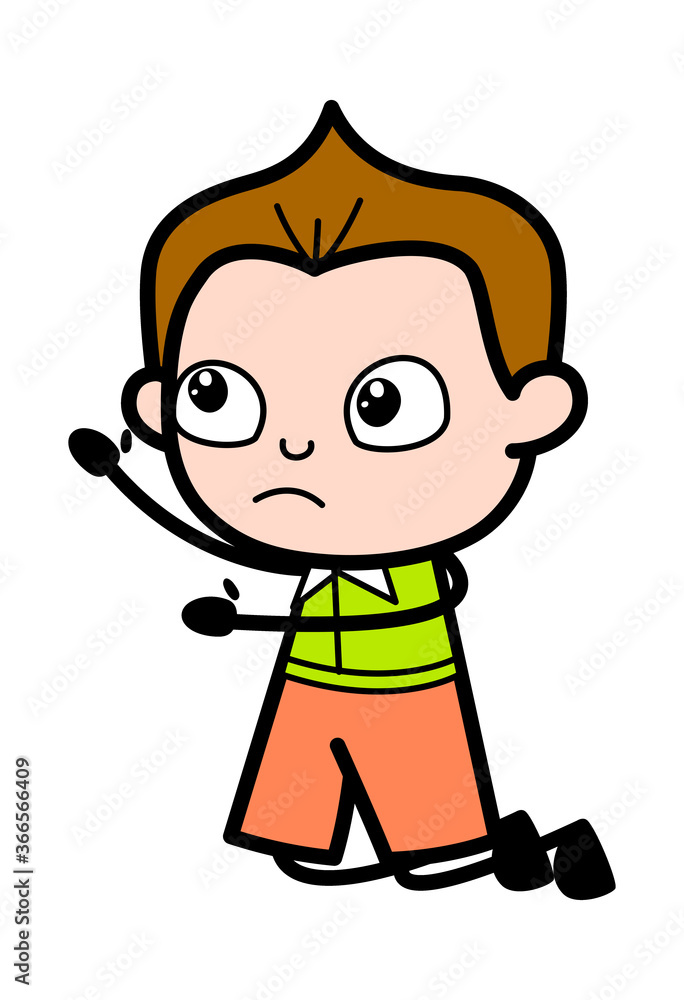 Cartoon Schoolboy Begging Stock Vector | Adobe Stock