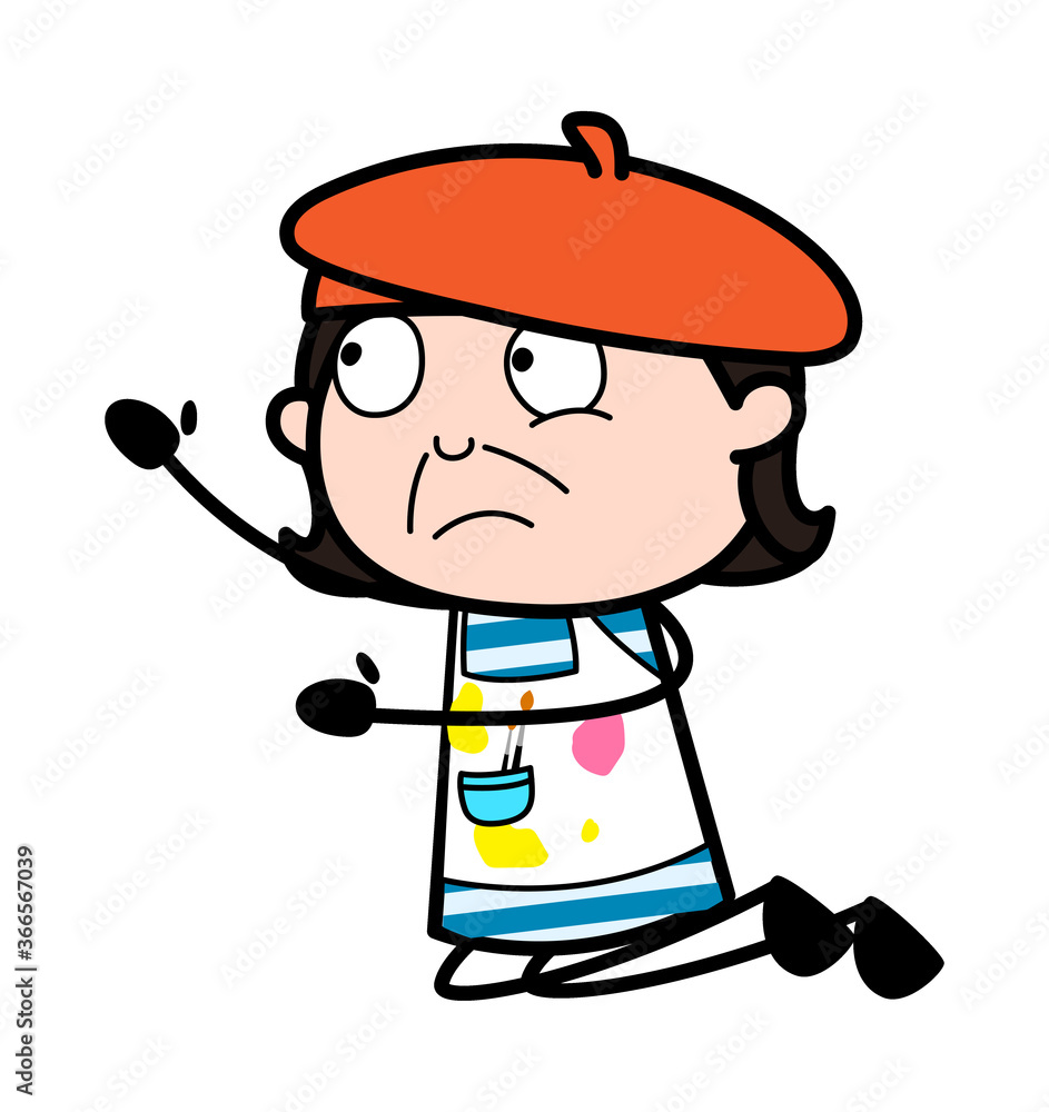 Cartoon Artist Begging Stock Vector | Adobe Stock