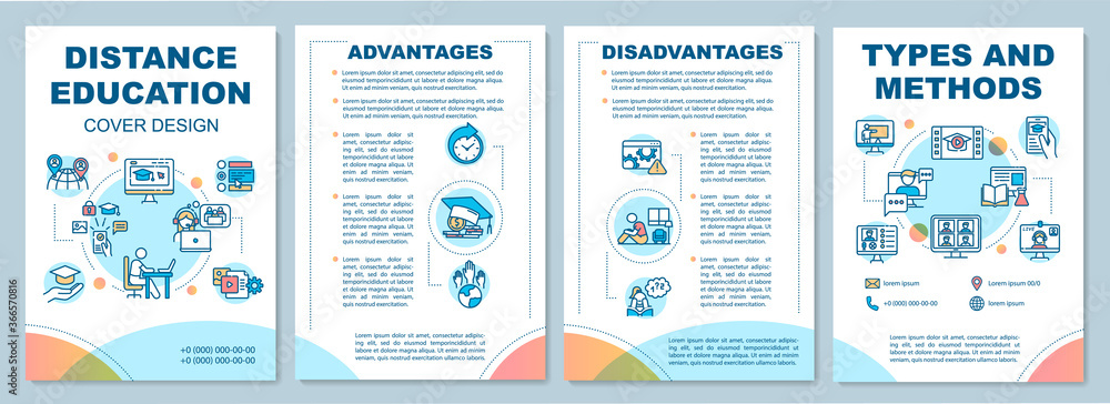 Distance education brochure template. Online education types. Flyer ...