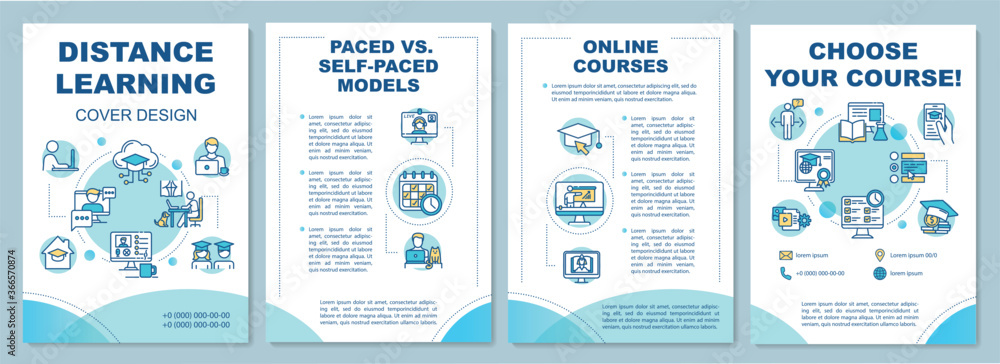 Distance learning brochure template. Paced and self paced education ...