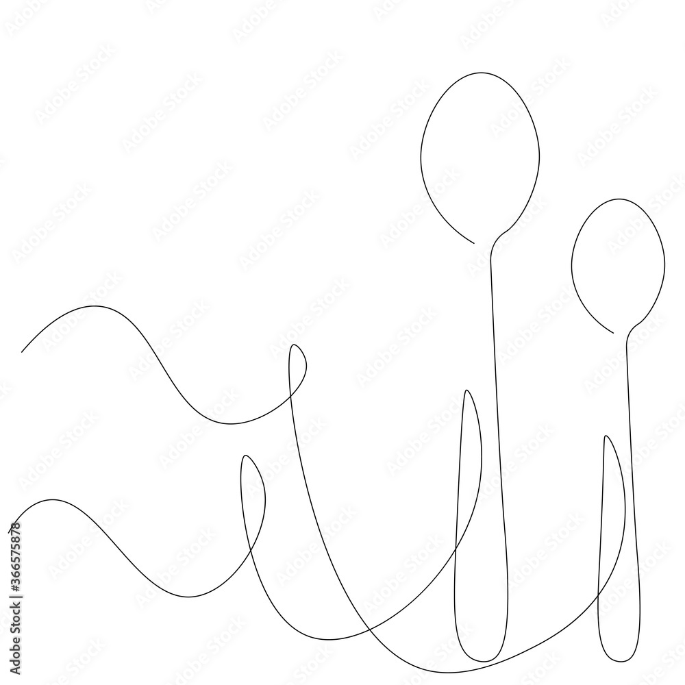Spoon line drawing vector illustration Stock Vector | Adobe Stock