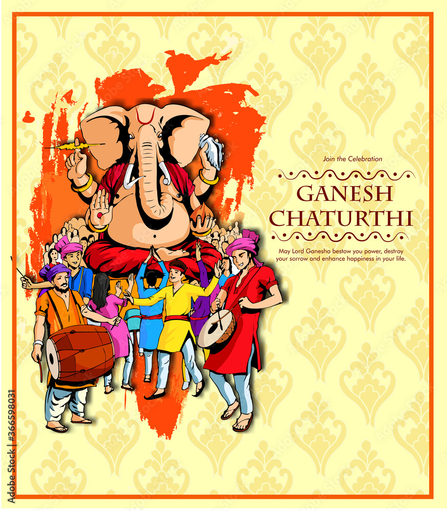 Lord Ganesha , Ganesh festival illustration of Lord Ganpati background ...