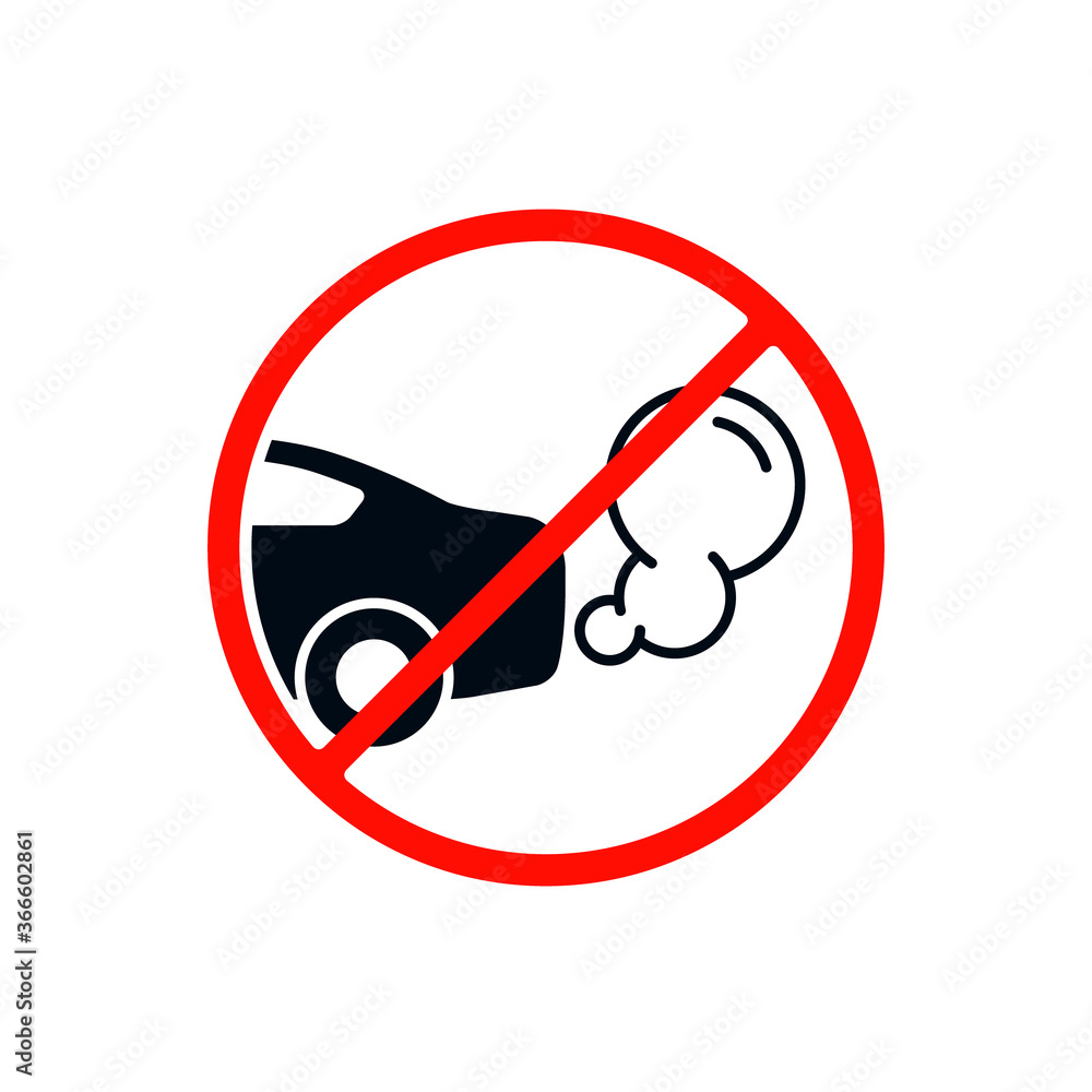 No idling or idle reduction transport sign on white background. vector ...