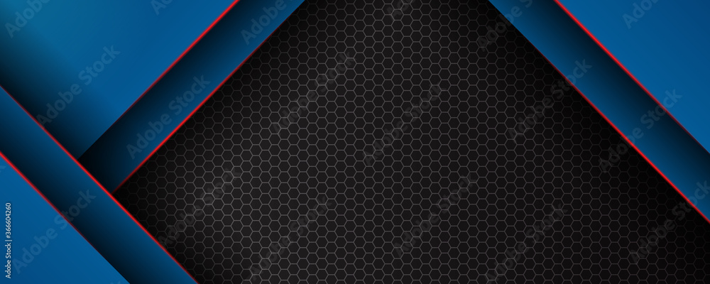 Illustration of abstract red and blue black metallic with light ray and ...