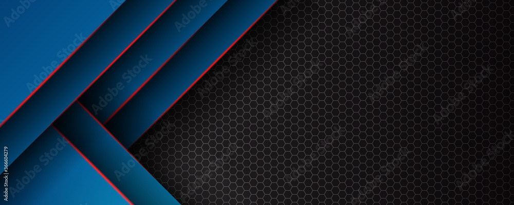 Illustration of abstract red and blue black metallic with light ray and ...