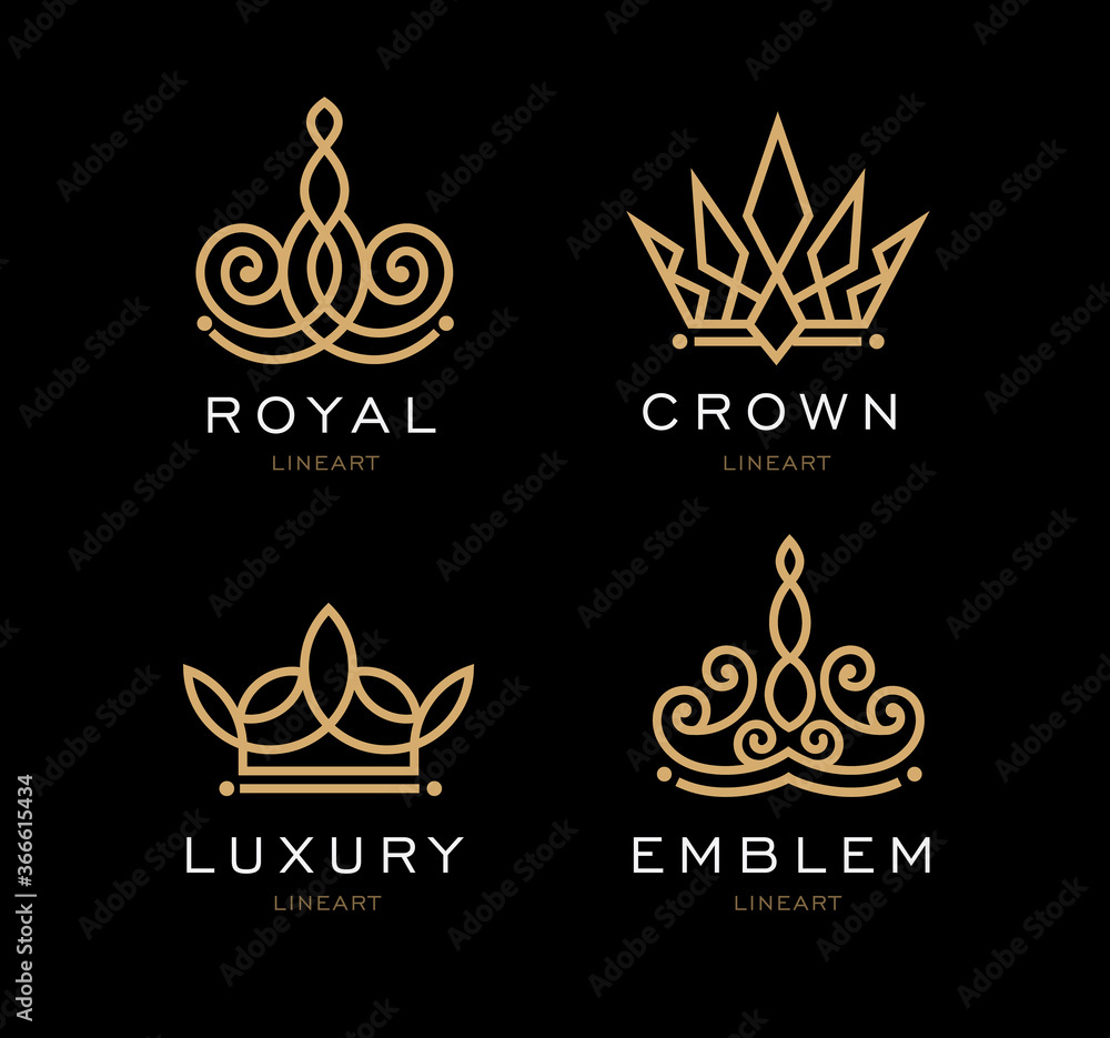 Set of crown logo templates. Vector crown design for business company ...
