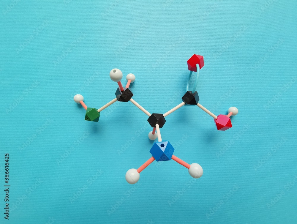 Molecular structure model (structural chemical formula) of cysteine ...
