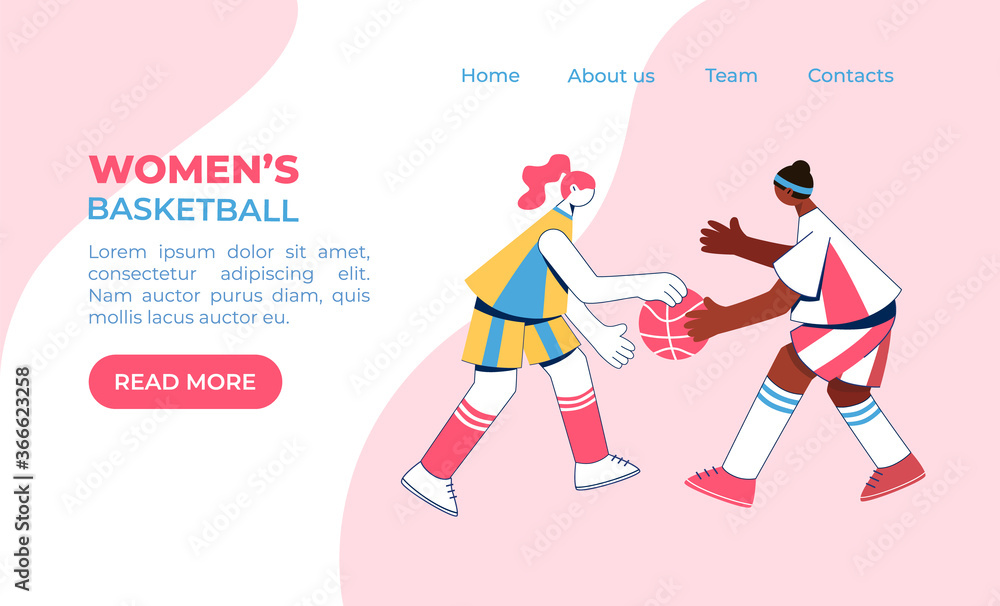 Teenage girls playing basketball concept. Young women training dribble ...