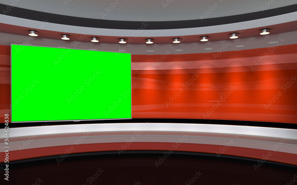 Tv Studio. Backdrop for TV shows .TV on wall. News studio. The perfect ...
