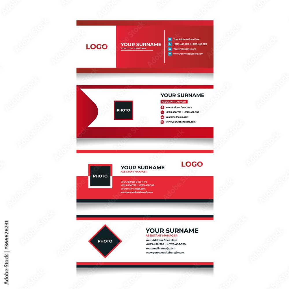 Email signature Design. Emailers author visit cards user interface ...