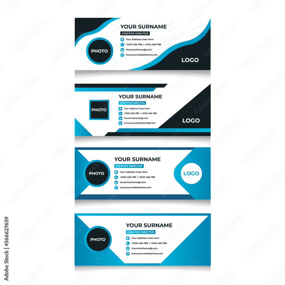Email signature Design. Emailers author visit cards user interface ...