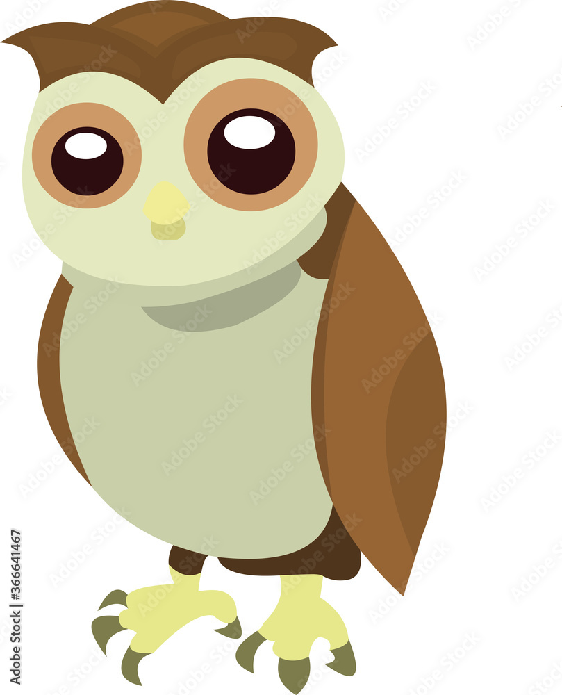Vector illustration a cartoon owl Stock Vector | Adobe Stock