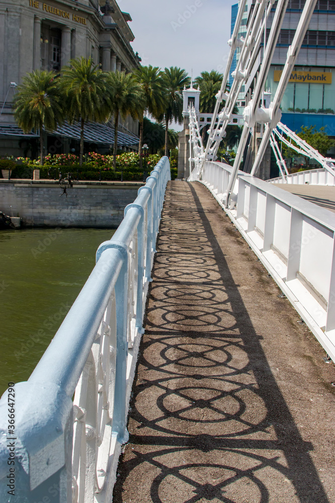 Singapore Jun 30th 2020： Cavenagh Bridge is the only suspension bridge ...