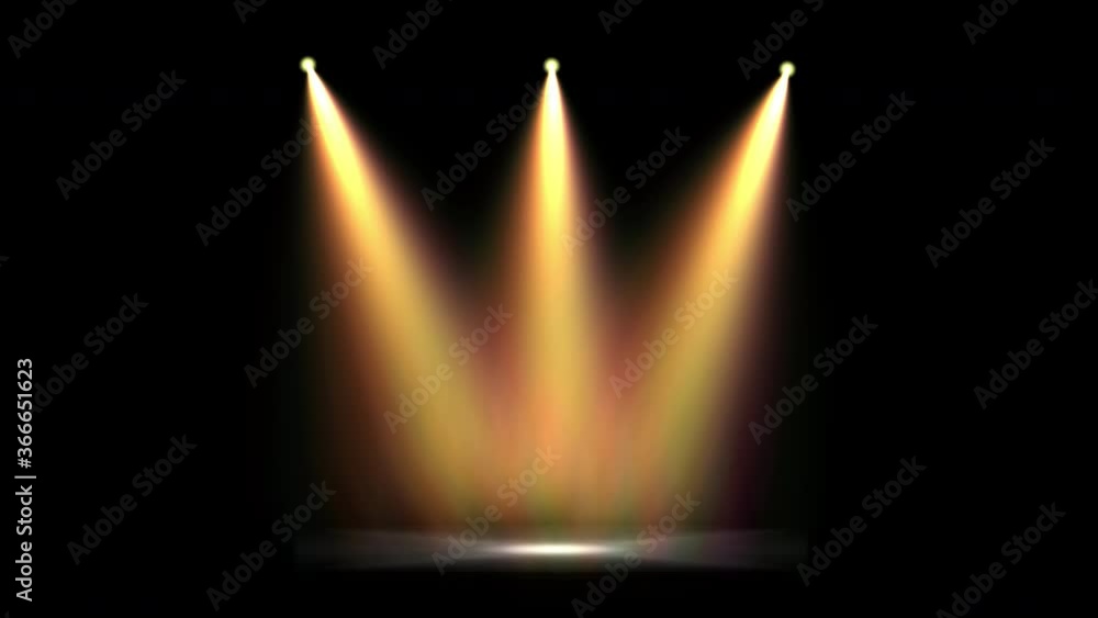 4K Animation of the three spotlights. Background transparent Stock ...