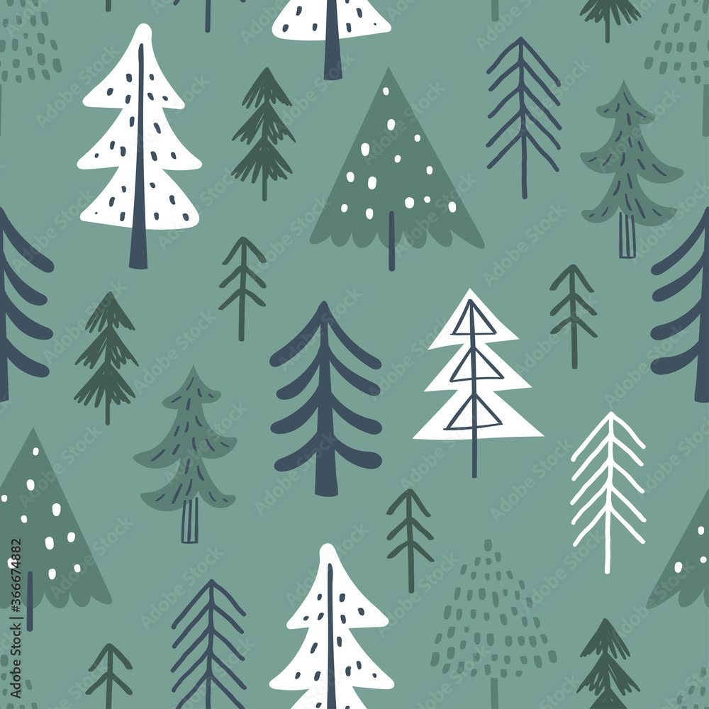 Forest background. Cute seamless pattern. Childish texture. Great for ...