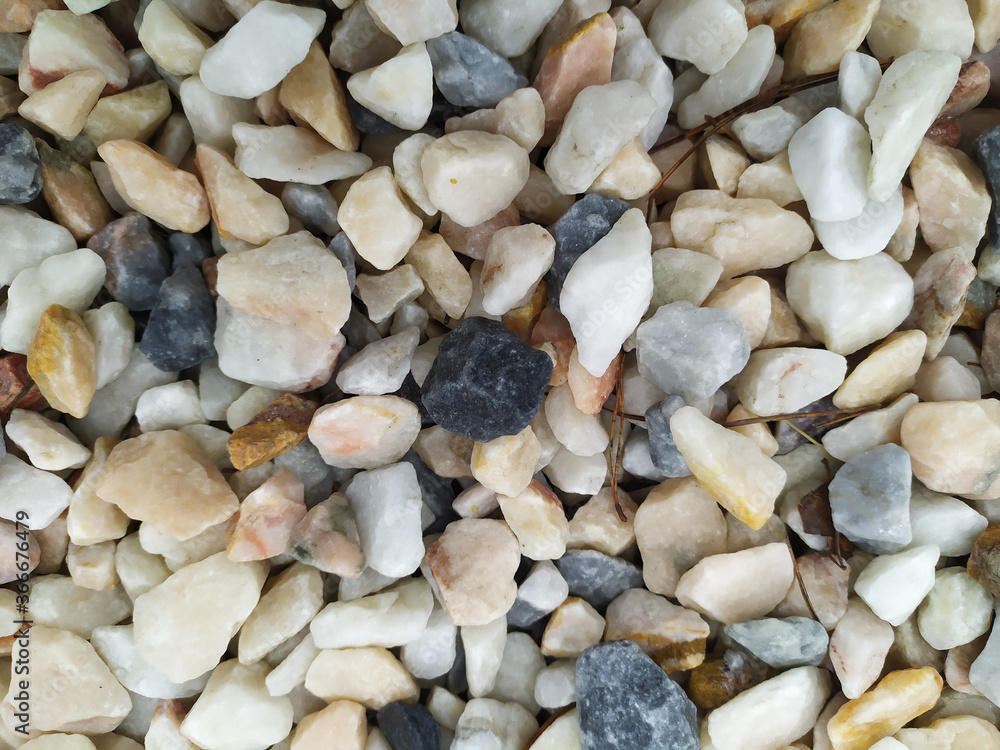 Raw rocks and minerals as natural stones background with crushed and ...