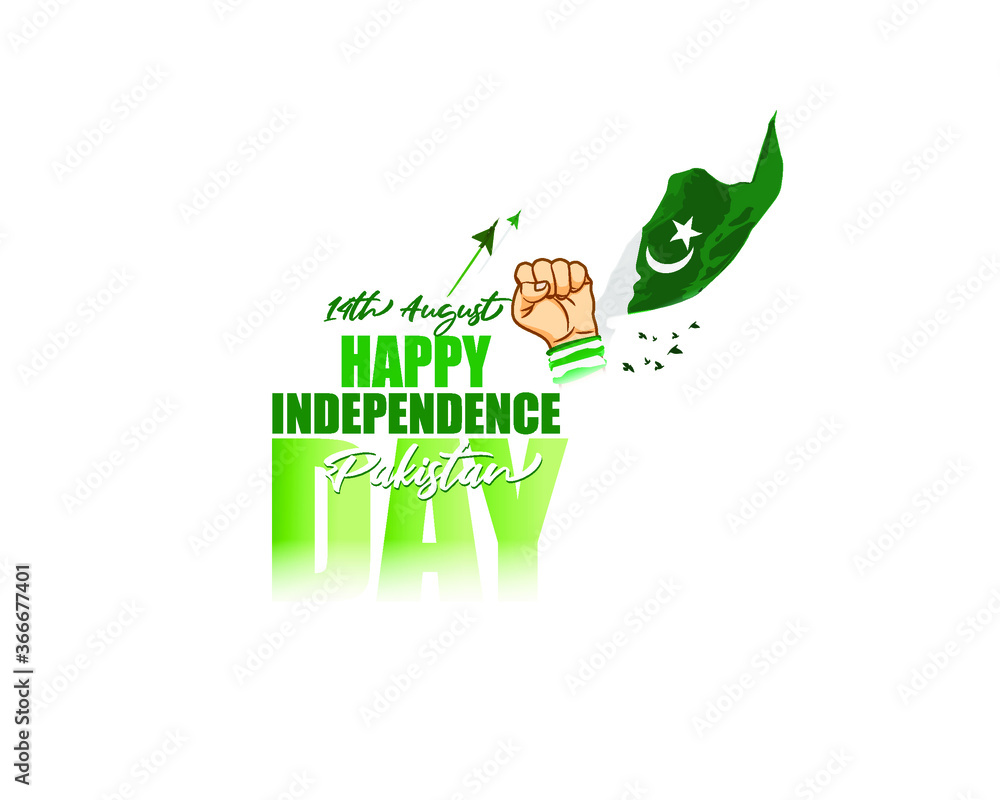 vector illustration for Pakistan independence day-14th August, greeting ...