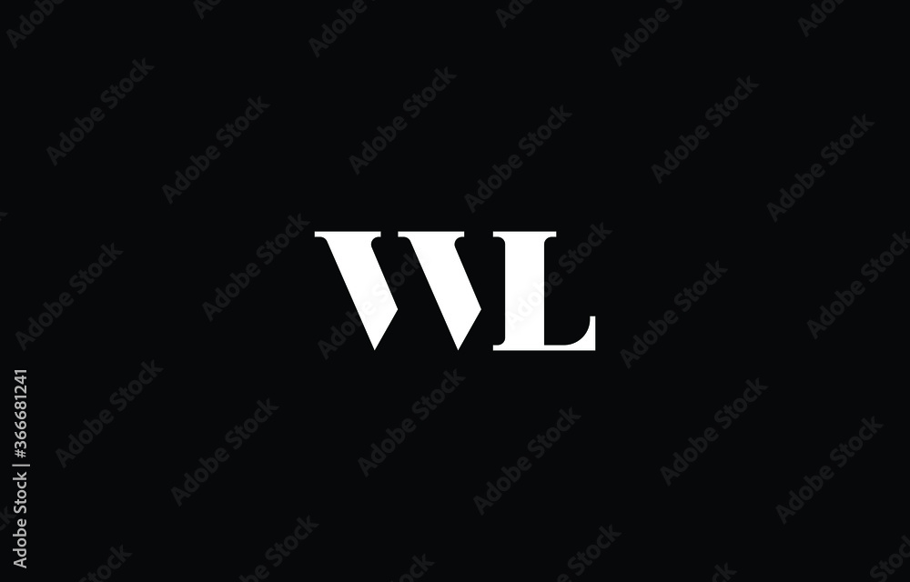 WL logo design concept with background. Initial based creative minimal ...