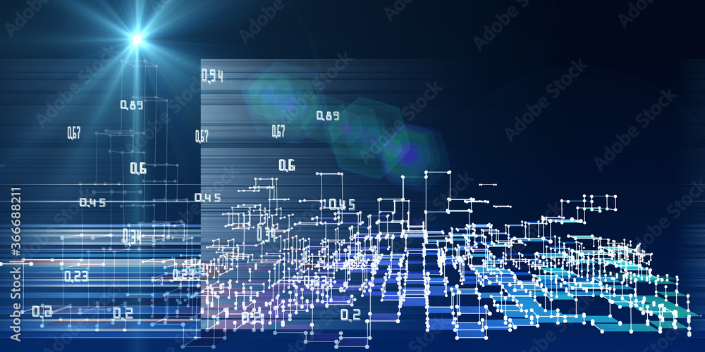 Abstract analysis infographics background with blurred lines and star ...