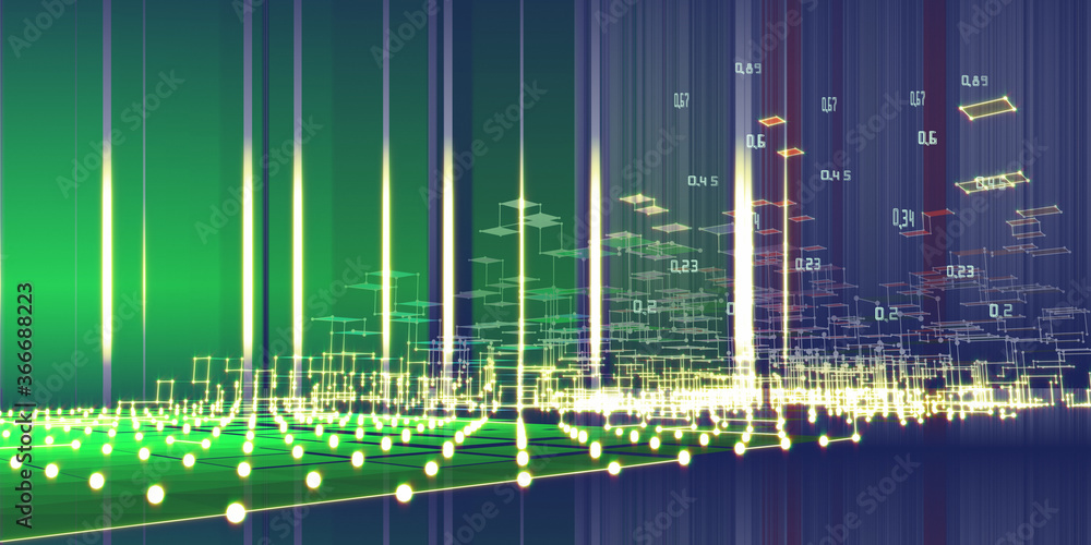 Abstract analysis infographics background with blurred lines and glow ...
