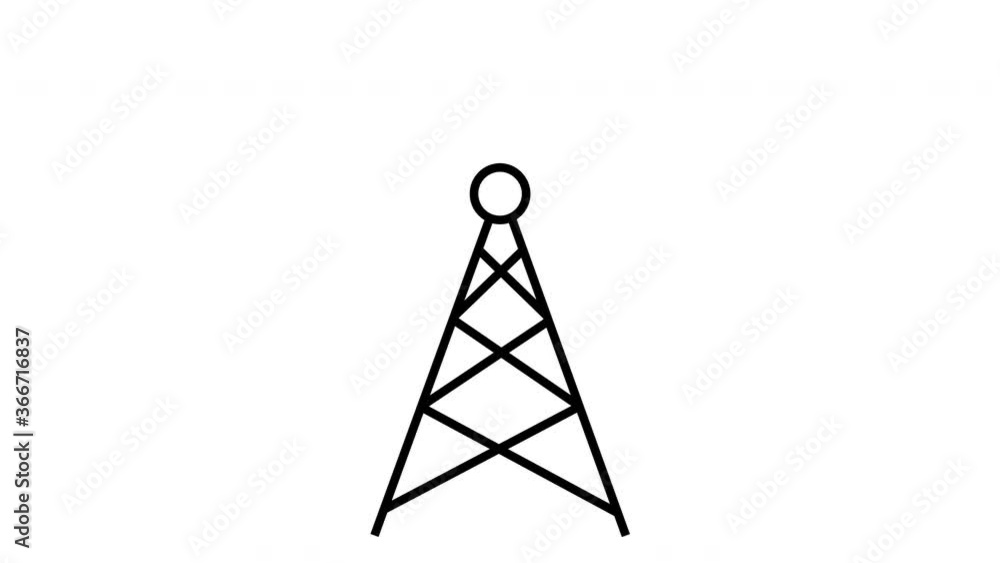 Internet mobile tower. Animated icon on transparent background with ...