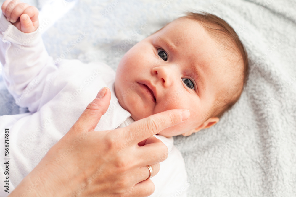 Baby with atopic dermatitis getting cream put. Care and Prevention Of ...